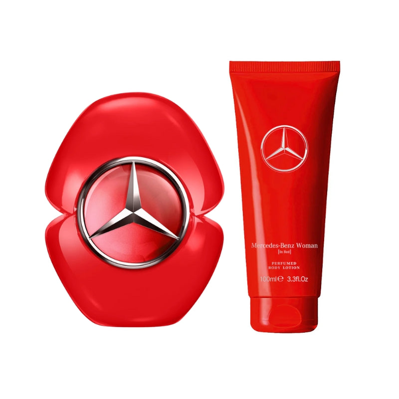 Mercedes Benz Woman In Red For Women For Women Gift Set EDP 90ml + Per – samawa perfumes