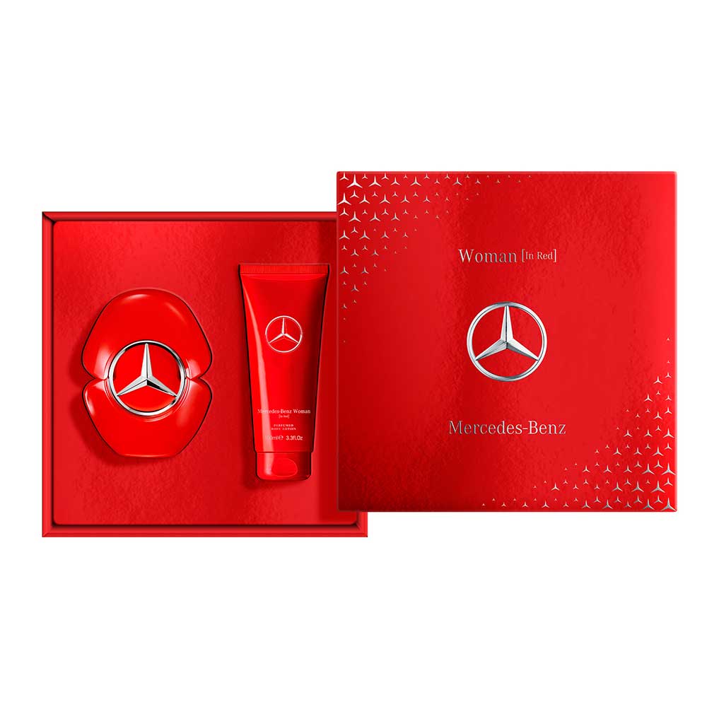 Mercedes Benz Woman In Red For Women For Women Set EDP 90ml + Perfumed ...