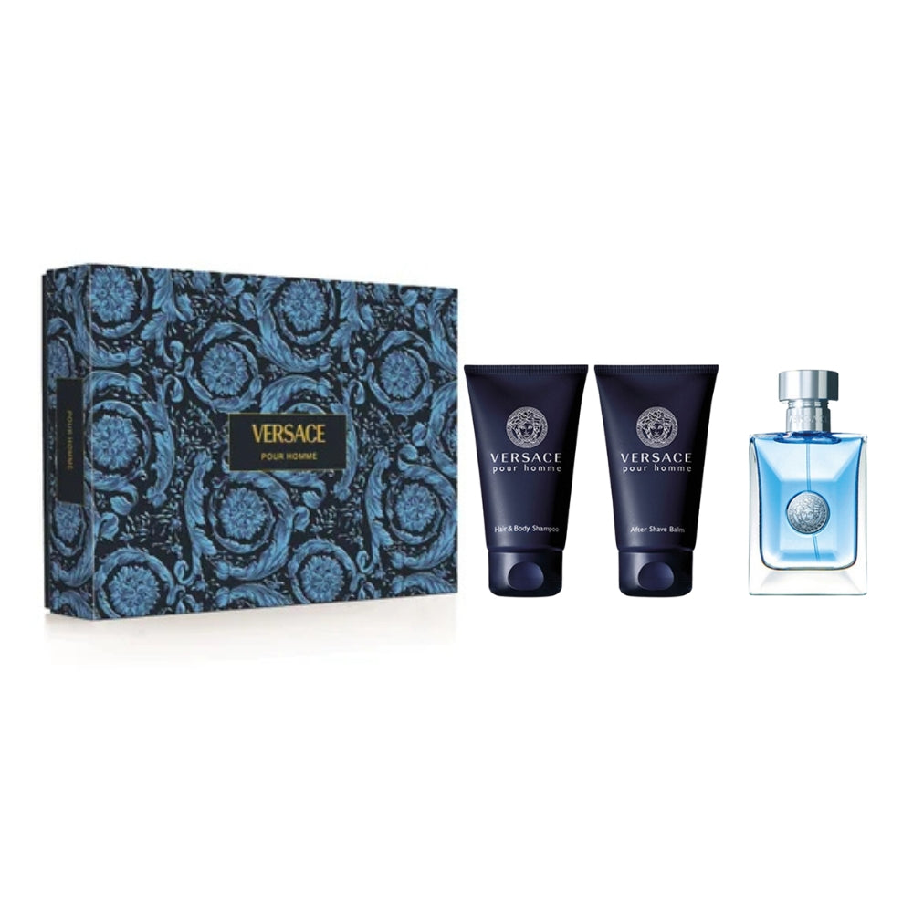 Versace Pour Homme For Men Set EDT 50ml + Aftershave Balm 50ml + Hair ...